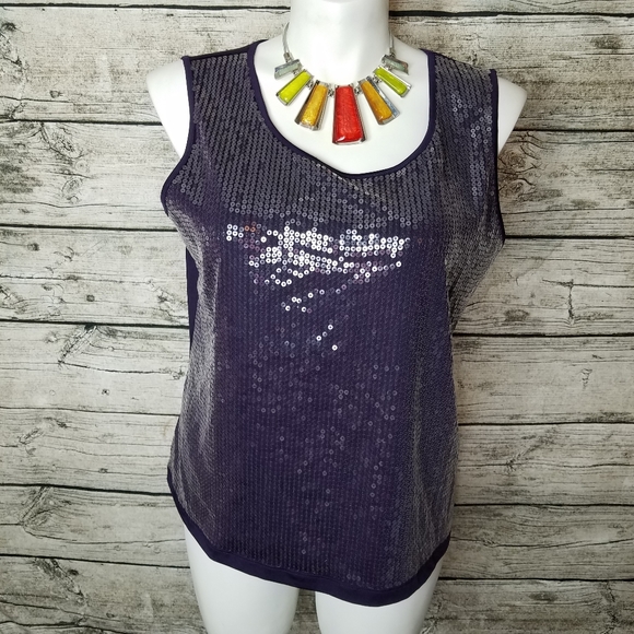 Joan Rivers | Tops | Joan Rivers Sequin Detail Stretch Tank Top ...